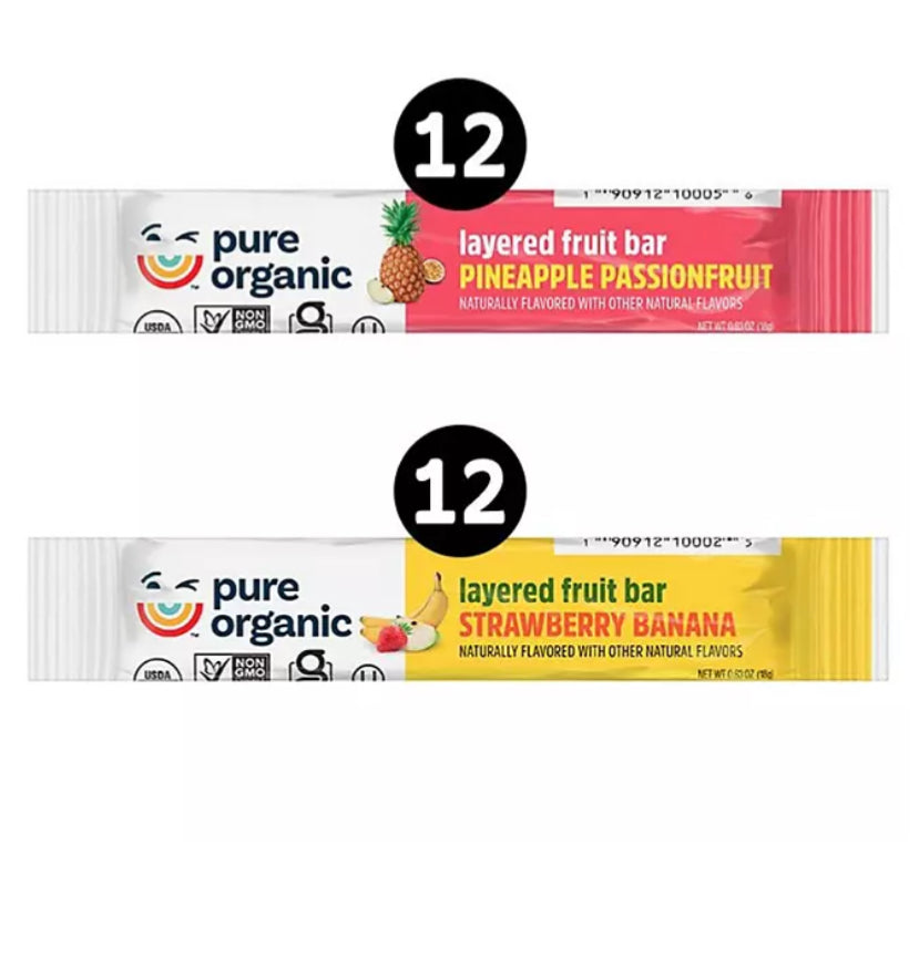 Pure Organic Layered Fruit Bars Variety Pack 0 63 Oz 24 Ct Yopooh